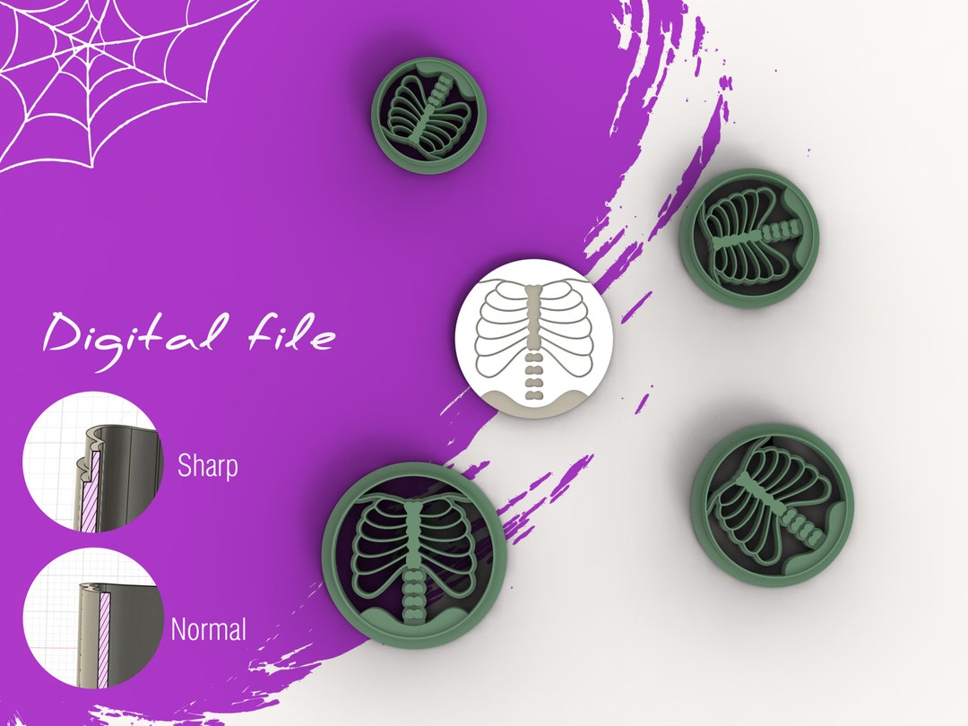 Skeleton Chest Halloween Clay Cutter | Digital STL File | 4 Sizes | 2 ...