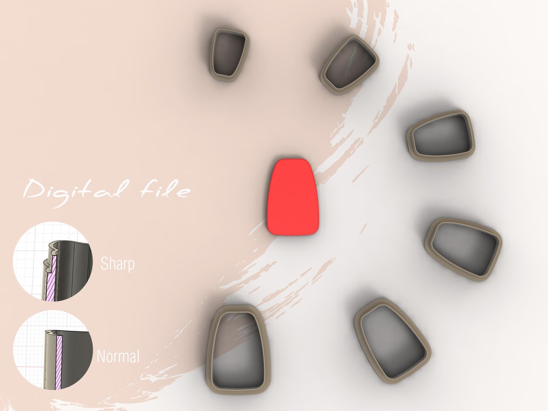 Trapezoid With Round Corners Polymer Clay Cutters | Digital STL File ... Trapezoid With Round Corners Polymer Clay Cutters | Digital STL File ...