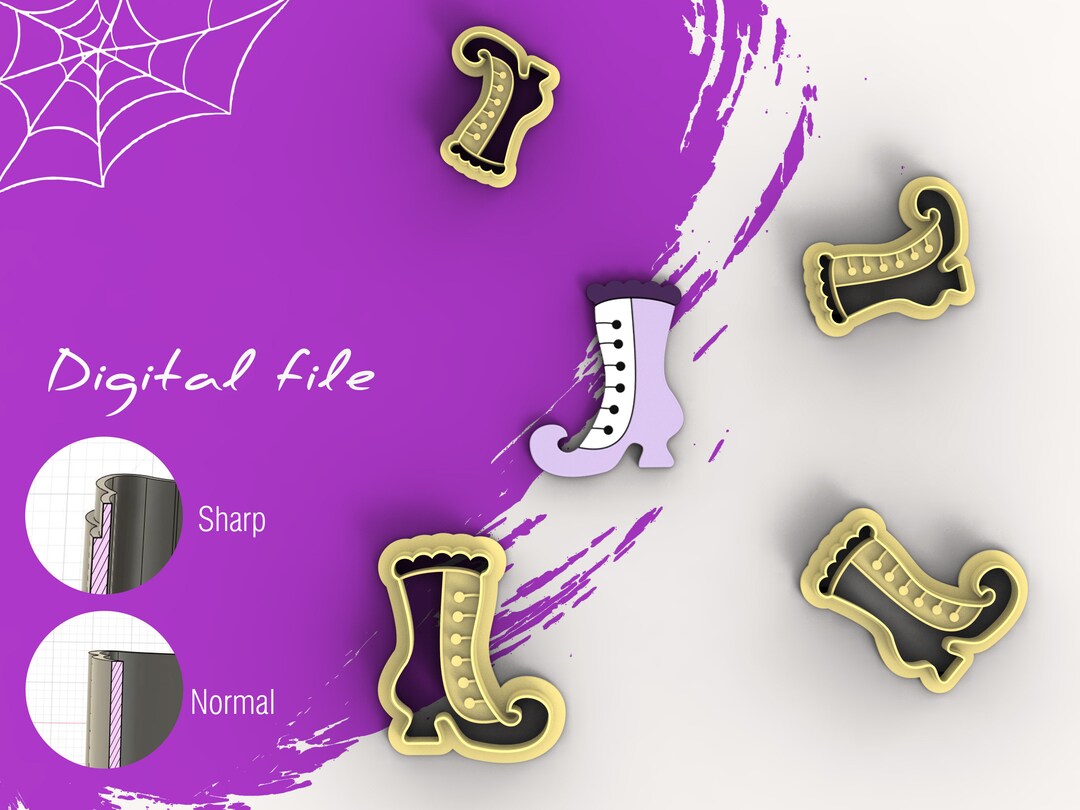Witch Shoes Halloween Polymer Clay Cutter | Digital STL File | 5 Sizes ...