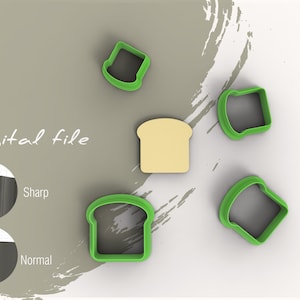 Toast Bread Polymer Clay Cutter | Digital STL File | 6 Sizes | 2 Cutter ...