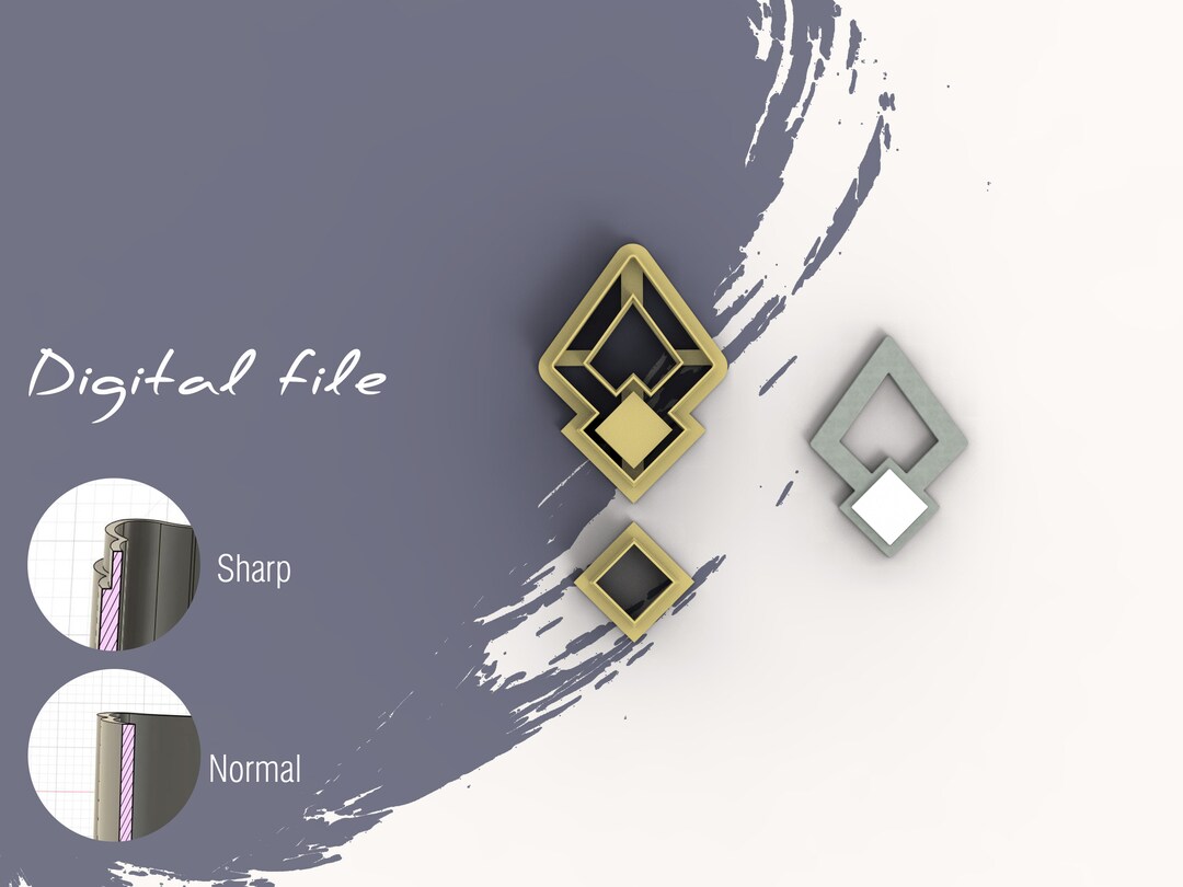 Heritage Gem Two Part Polymer Clay Cutters | Digital STL File | 4 Sizes ...