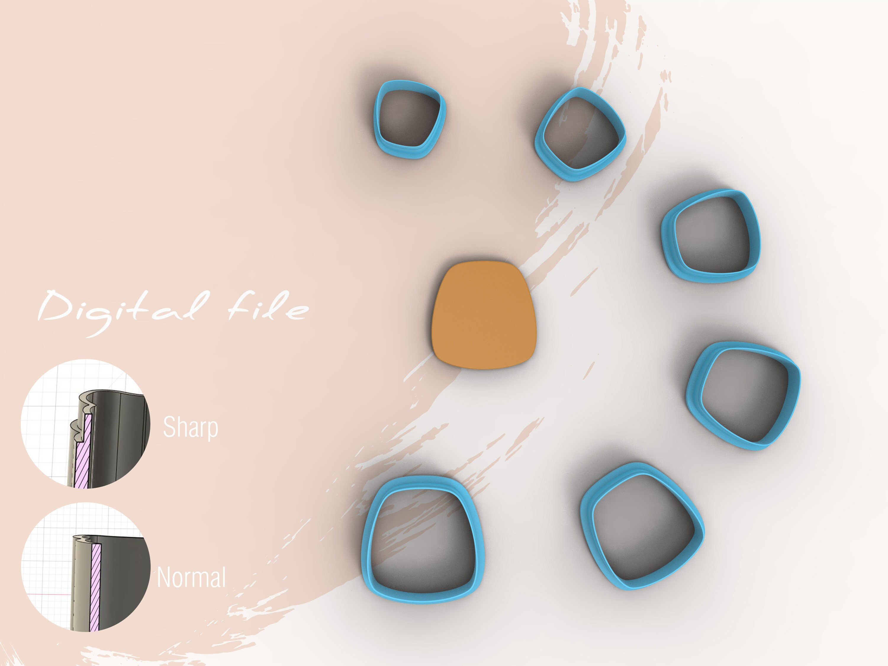 Rounded Polygon Polymer Clay Cutters Digital STL File 7 - Etsy