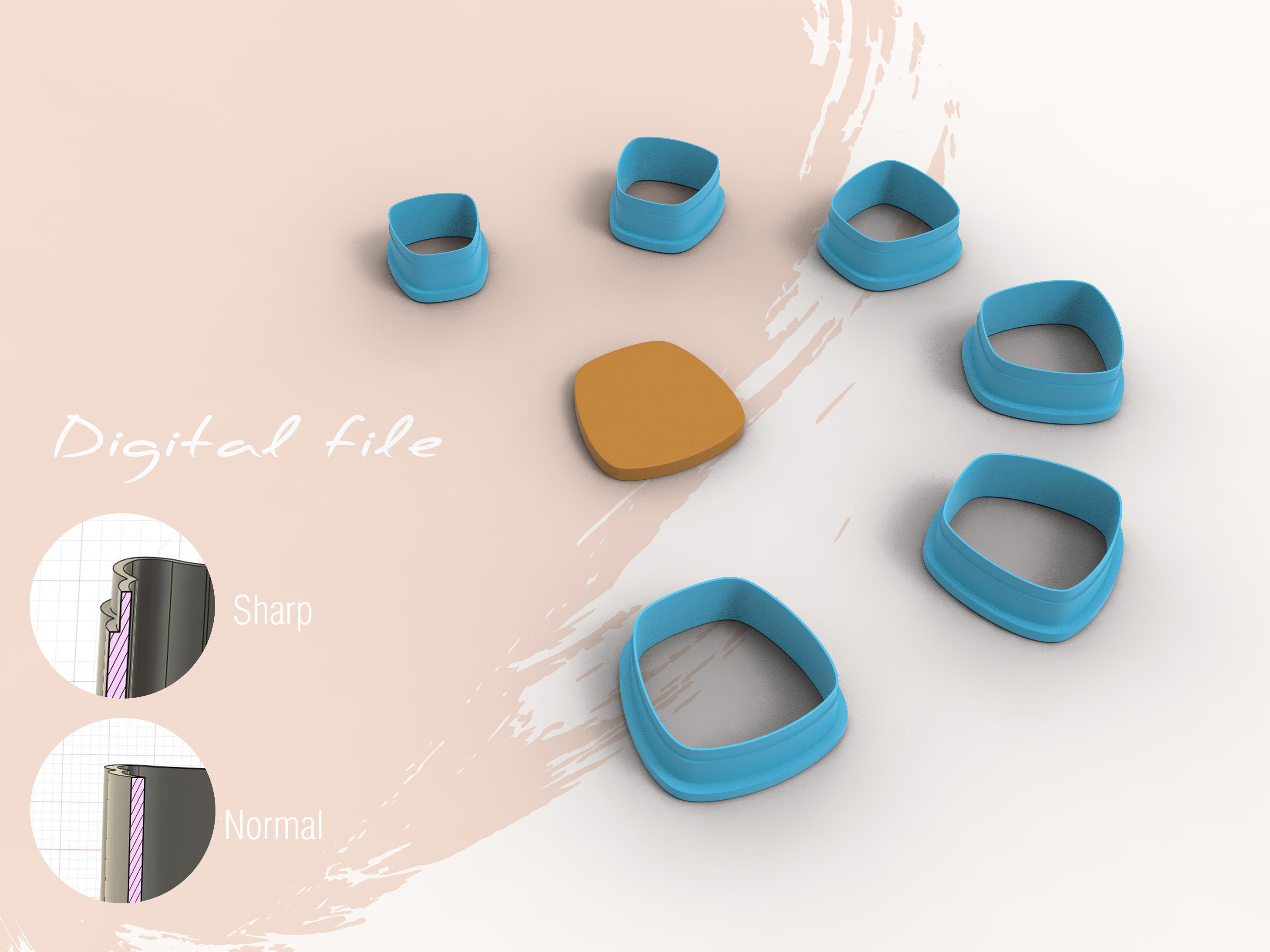Rounded Polygon Polymer Clay Cutters Digital STL File 7 - Etsy