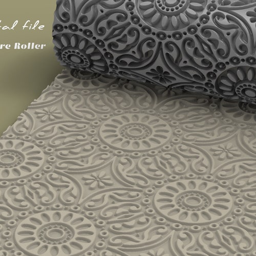 Art Deco 5 Polymer Clay Texture Roller Digital STL File - Etsy
