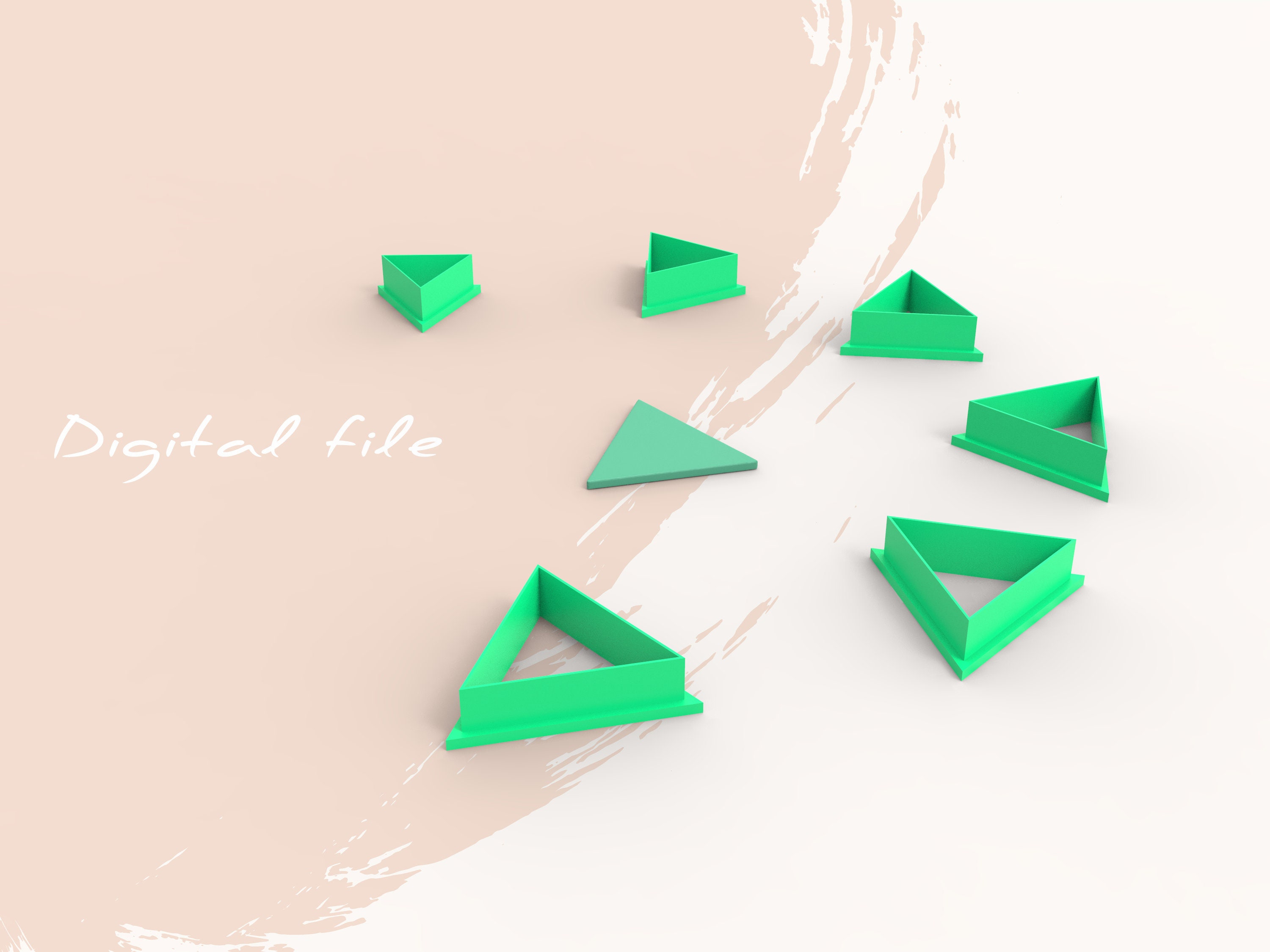 Triangle Clay Cutter Digital STL File 8 Sizes 2 Cutter | Etsy