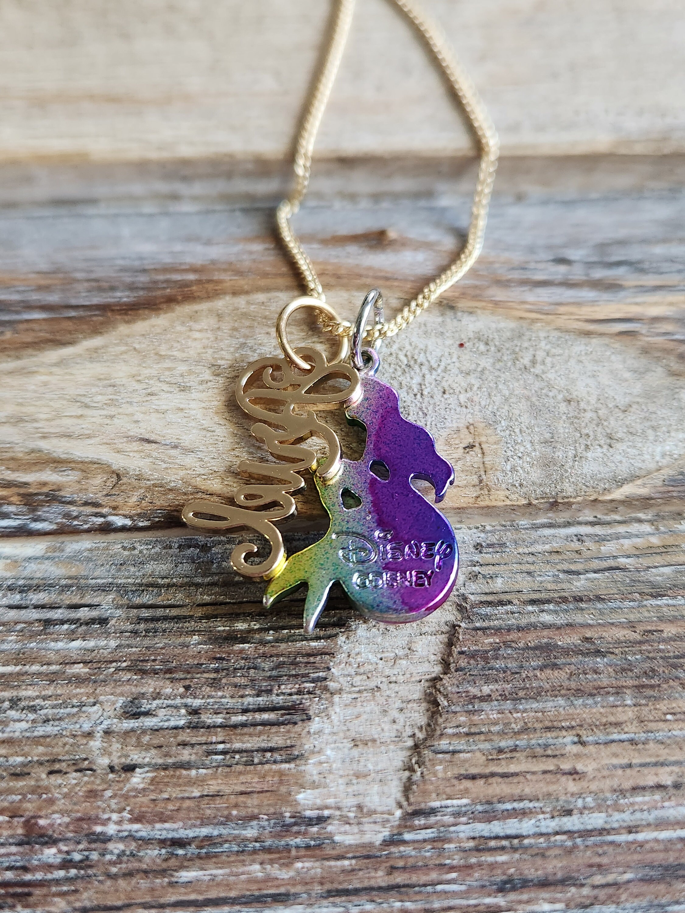 Ariel Little Mermaid Necklace - Official Disney Charm - 16" Gold Chain ...