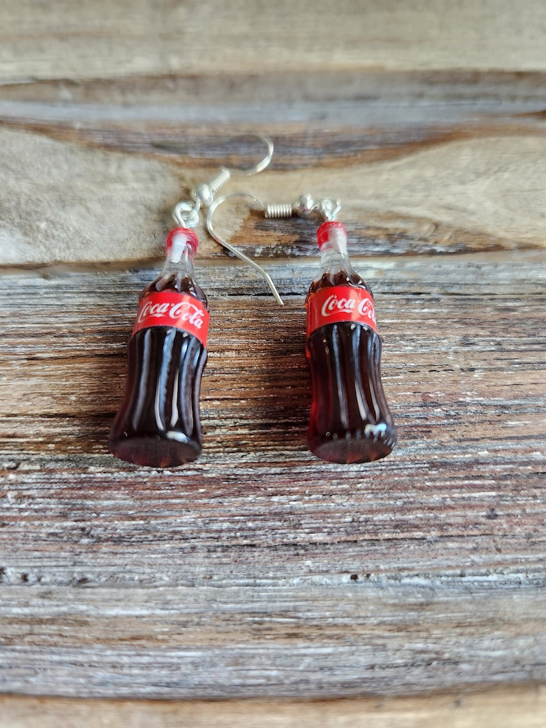 Coca Cola Earrings Coke Glass Bottle Earring Coke Jewelry Plastic Coke ...