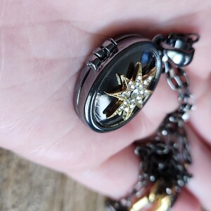 Locket With Star , Nickel and Gold , Locket With Rhinestone Star ...