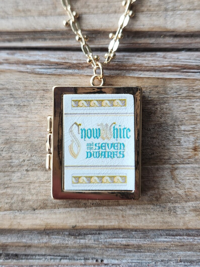 Snow White Official Disney Book Locket Snow White Necklace - Etsy