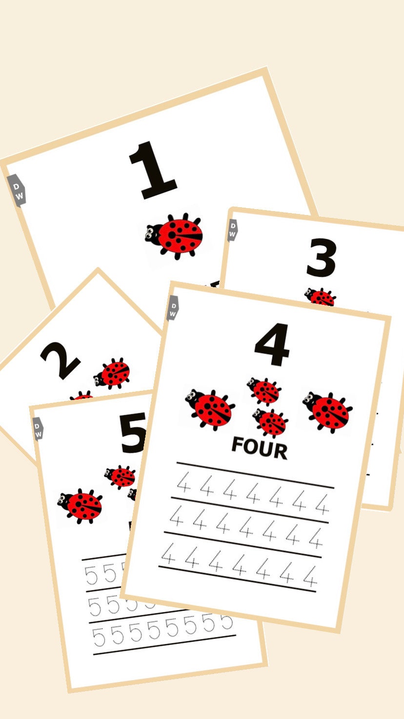 Printable Preschool Activities Numbers 1 to 5 Montessori - Etsy