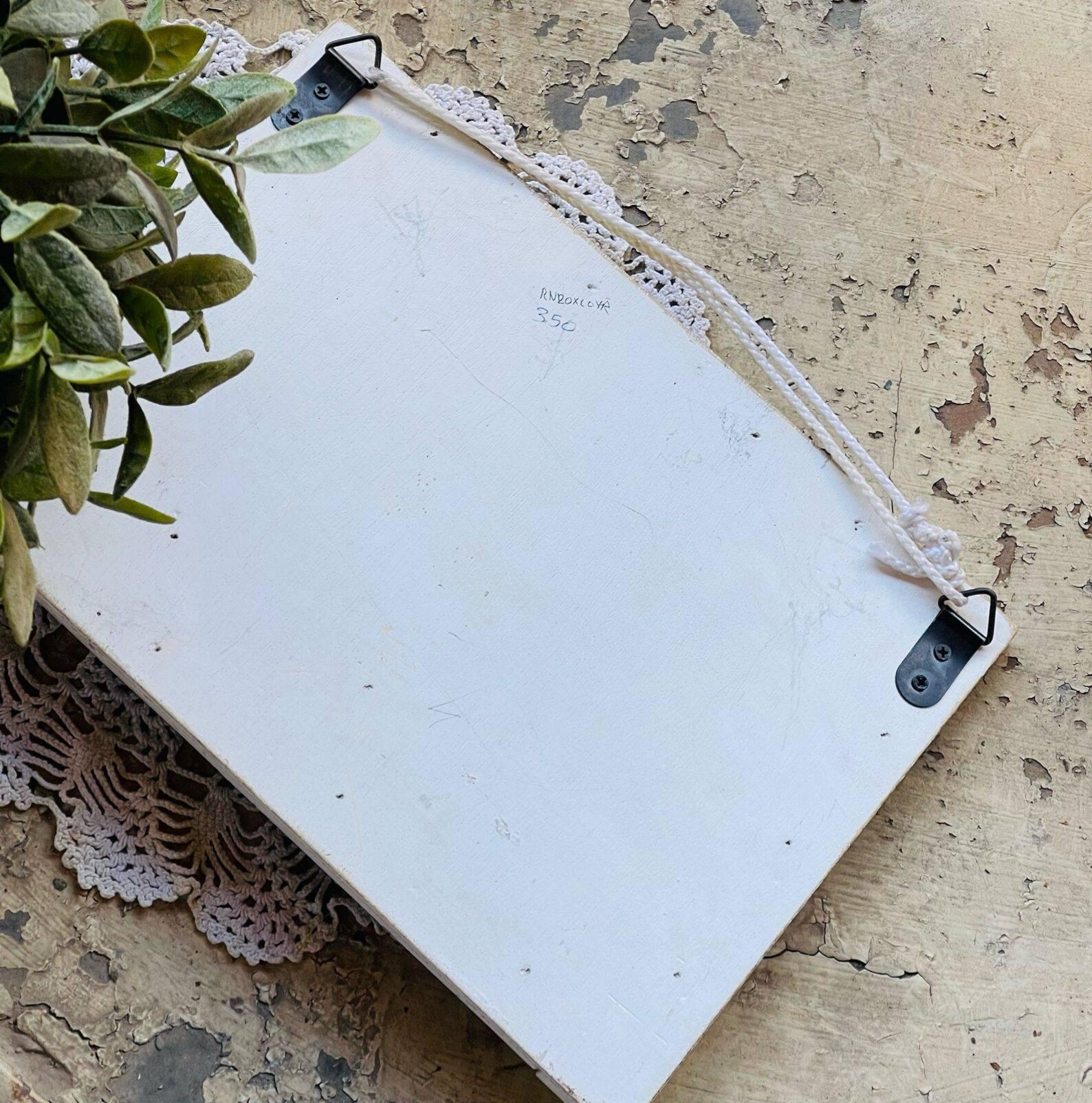 French White Wood and Floral Ceramic Tile Wall Hanger - Etsy
