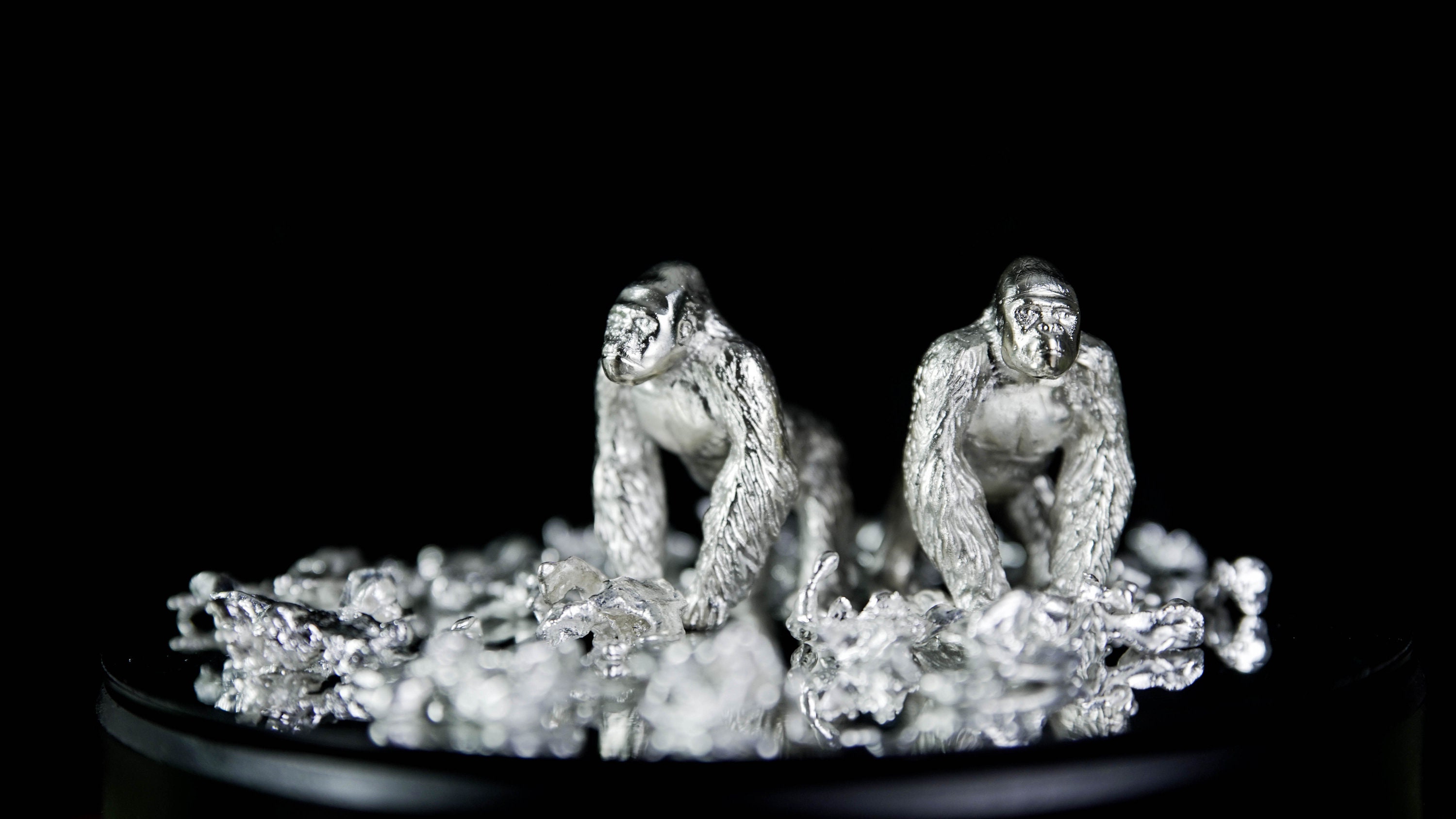 Silverback Statue Silver Gorilla Figurine .925 - Etsy