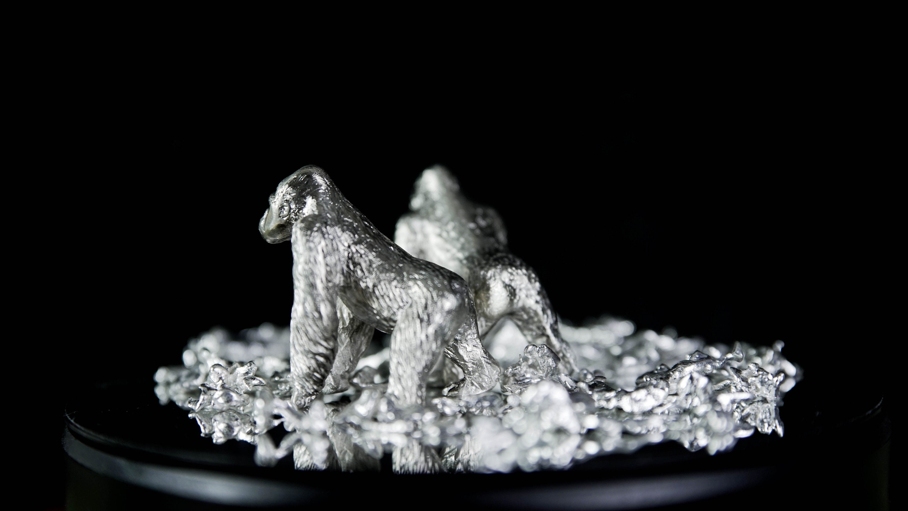 Silverback Statue Silver Gorilla Figurine .925 - Etsy