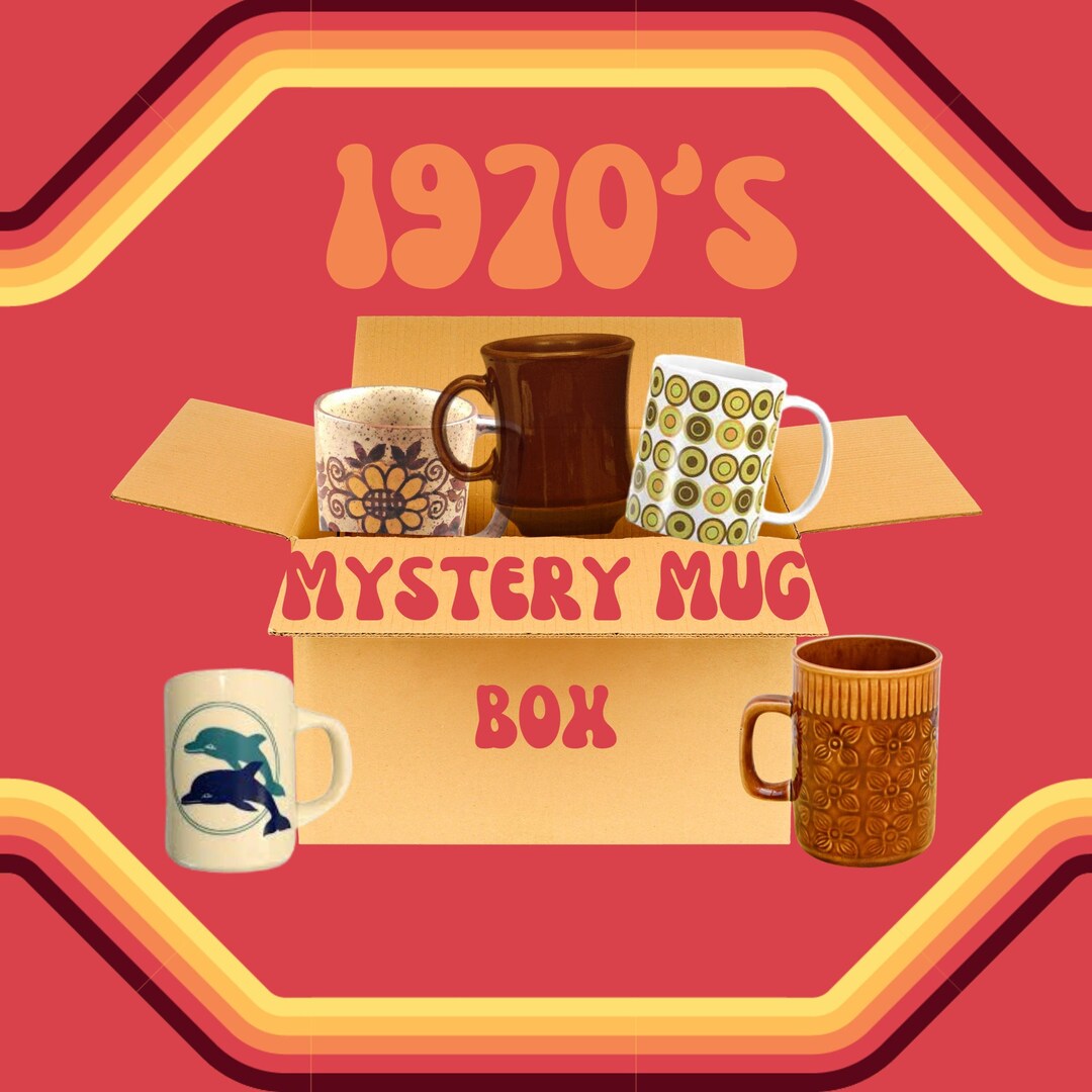 Vintage Mystery Box, 1970's Coffee Cup Mystery Box , Retro 70's Blind ...