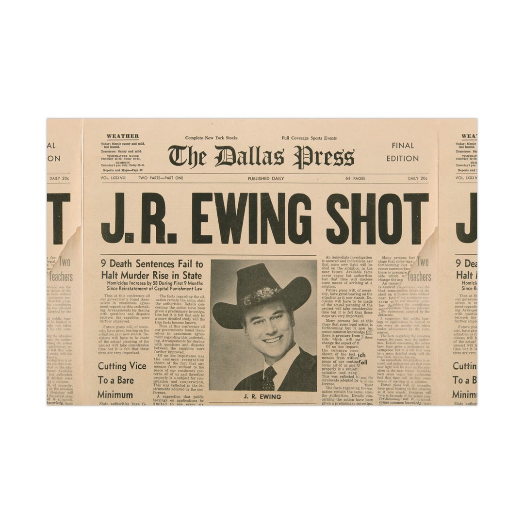 JR Ewing Shot, Dallas Tv Show, Retro 80's Drama Soap Opera, Vintage ...