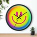 Smiley Face Wall Clock, Happy Face Clock, Retro Y2k Wall Clock, Yellow ...