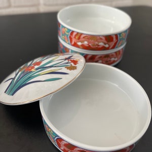 Vintage Japanese 3 Tier Porcelain Bento Box, Retro Okura Cermaiuc ...