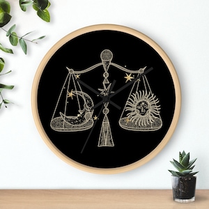 Celestial Sun Moon Balance Clock, Retro Scales of Justice, Occult ...