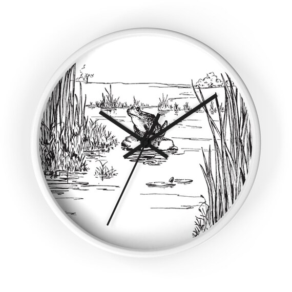 Frog Wall Clock Cottage Wall Decor Nature Pond Animals Clock - Etsy