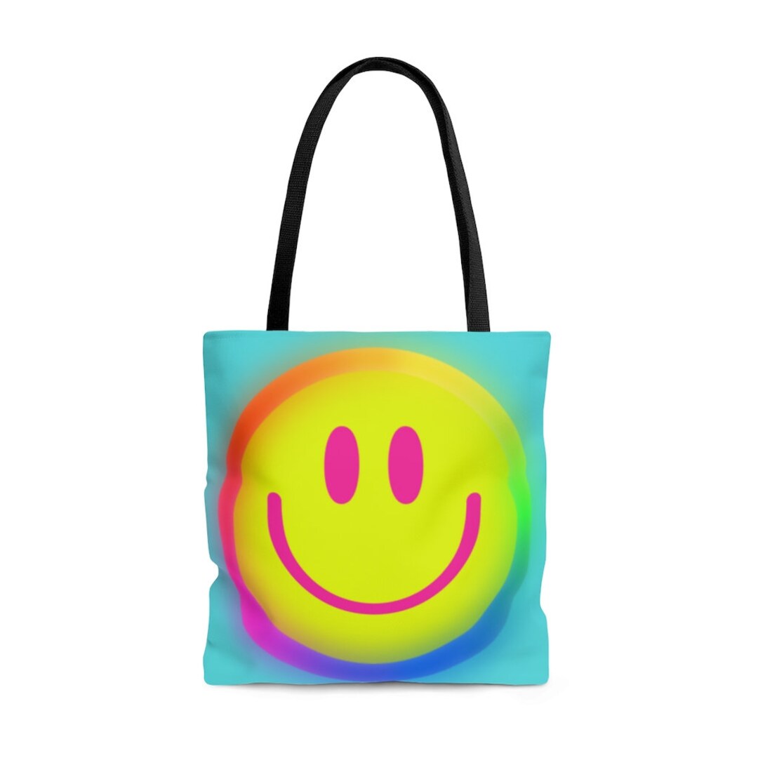 Smiley Face Tote Bag, Happy Facetote Bag, 2000's Aesthetic Tote Bag ...