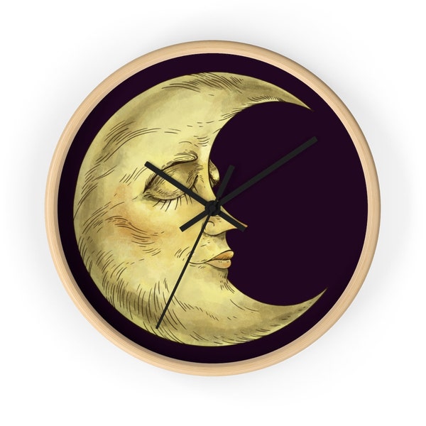 Crescent Moon Clock - Etsy