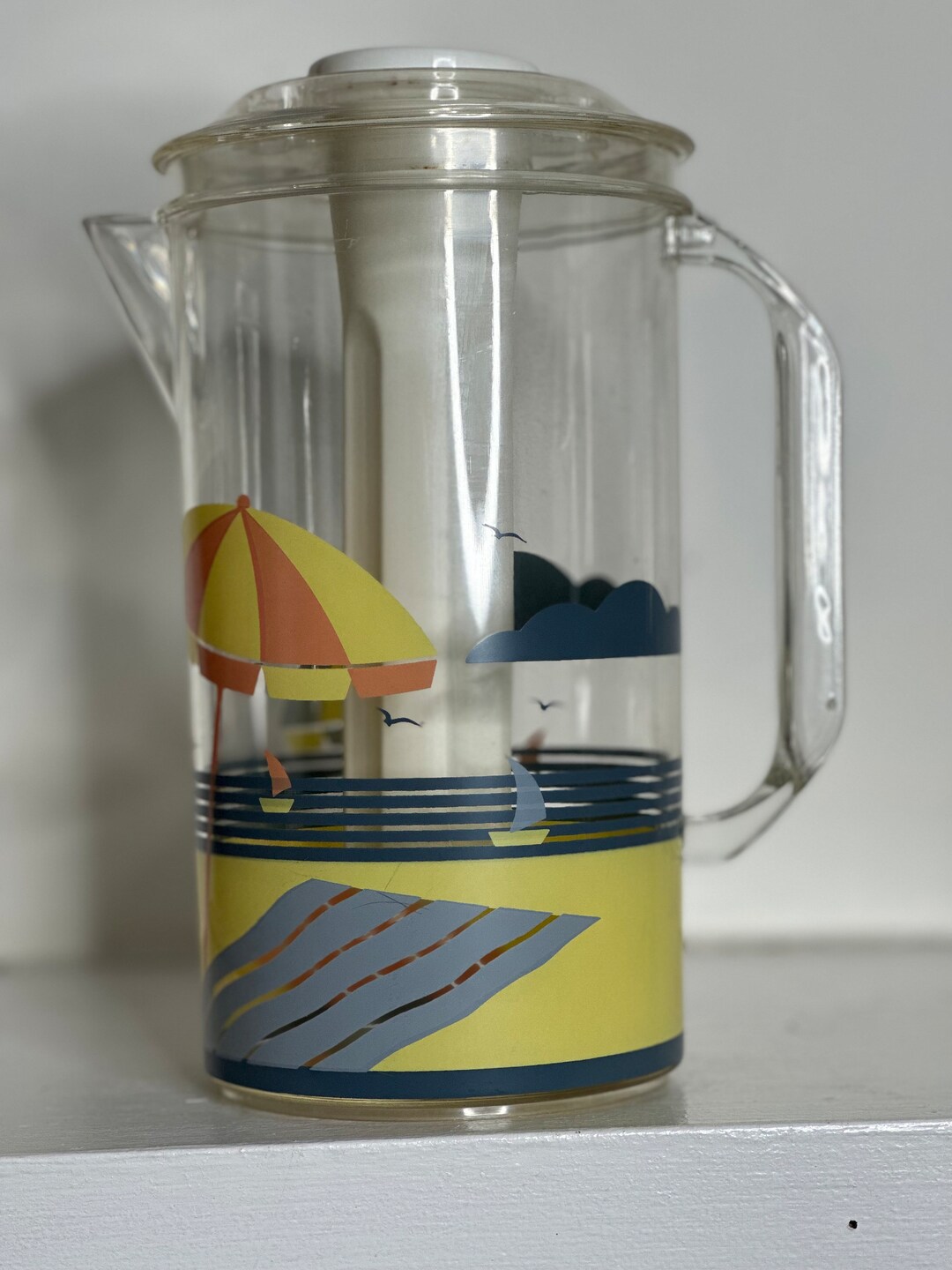 Vintage 80's Lucite Juice Jug Retro 80s Colours Water - Etsy