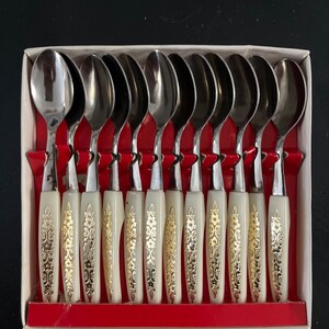 Vintage Little Spoon Set, Stainless Steel Hors D'oeuvre Spoons, Retro ...