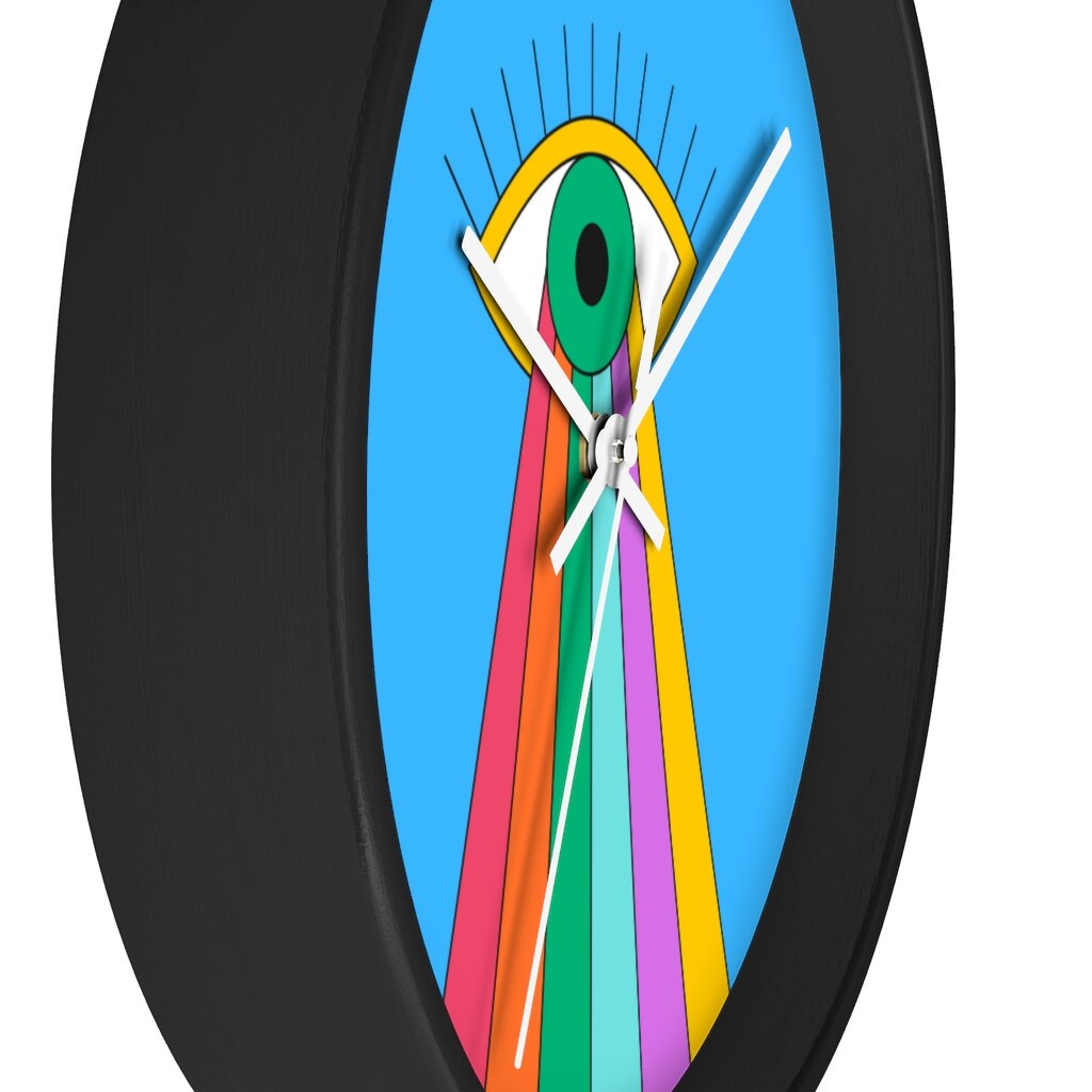 See the Good, Evil Eye Wall Clock, retro blue clock sold by Tring Tee ...