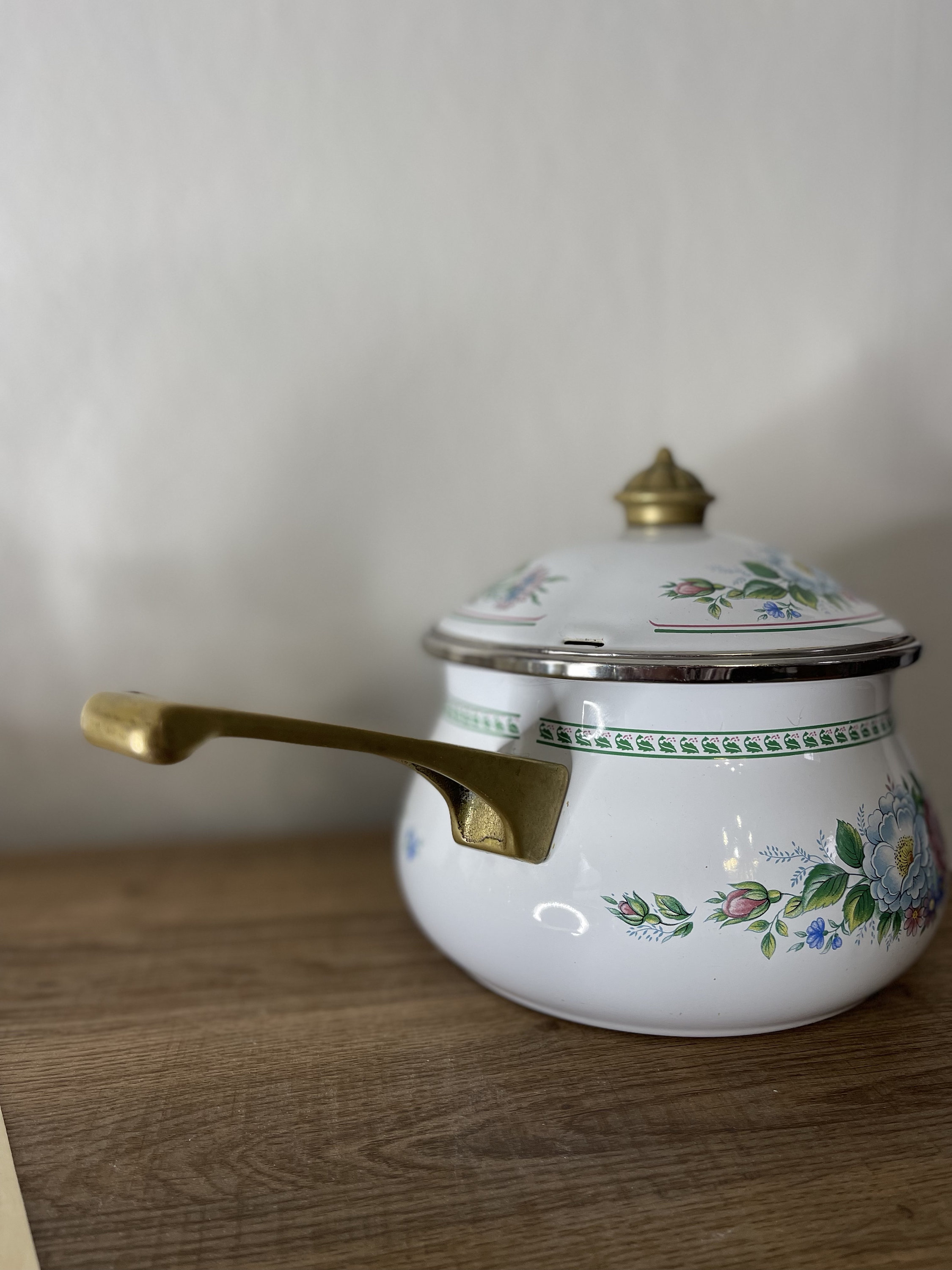 Vintage Floral Cookware Retro White Floral Oven Pot With Lid - Etsy