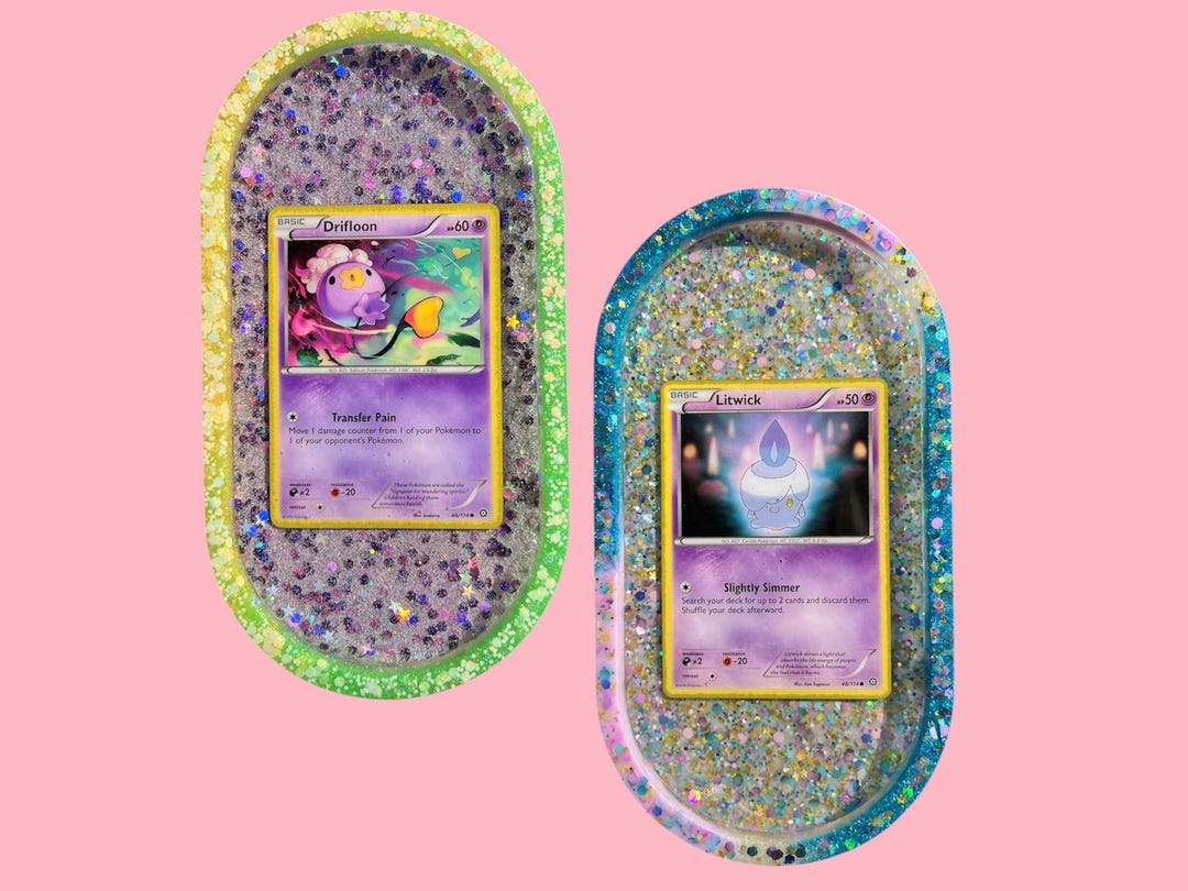 TRAYS Pokemon Litwick and Drifloon Resin Art by Faeyruh Fully Finished ...