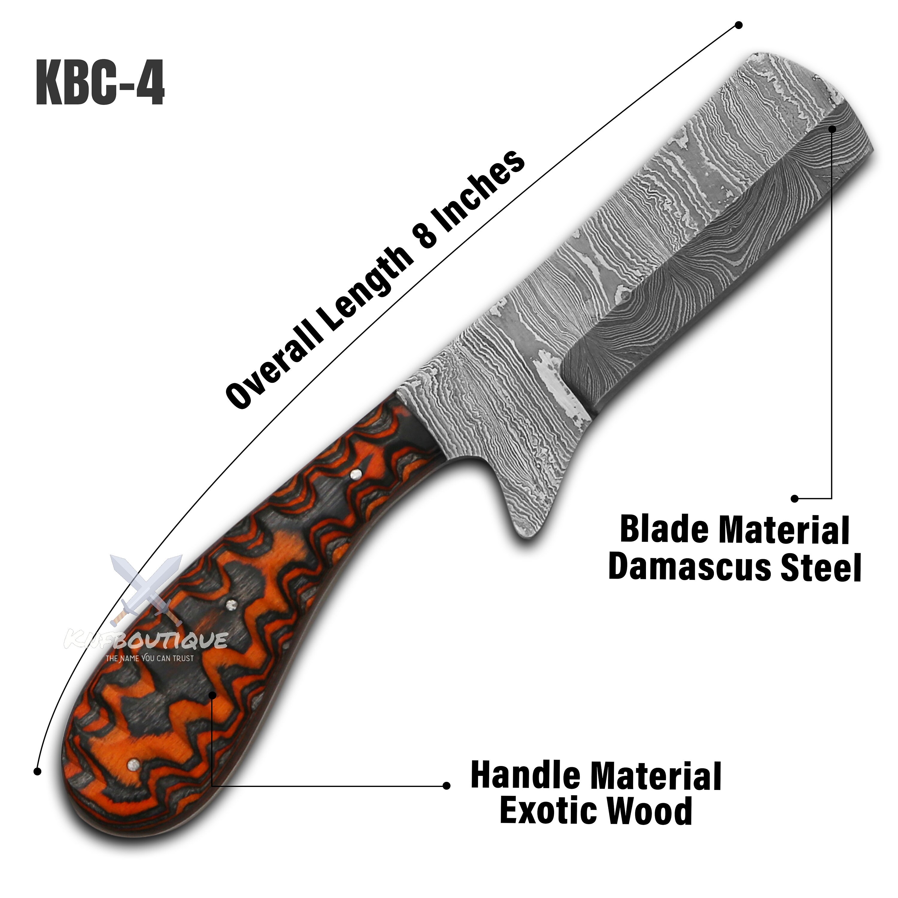 Cowboy Bull Cutter Knife With Damascus Blade and Pan Cake - Etsy