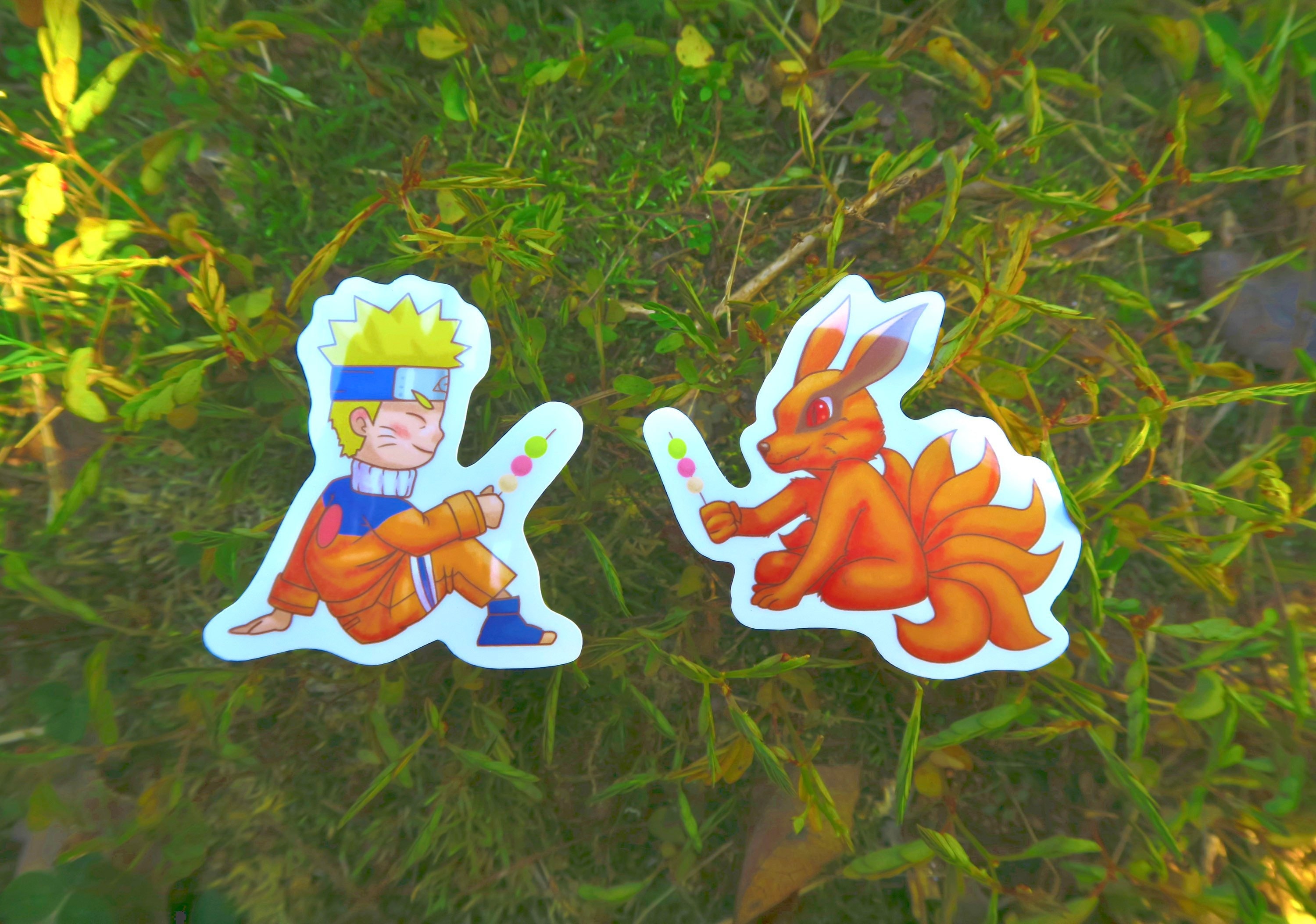 Naruto and Kurama Vinyl Waterproof Sticker 2ct | Etsy