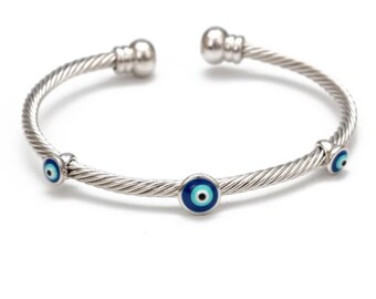 Evil Eye Bangle Bracelet | Etsy