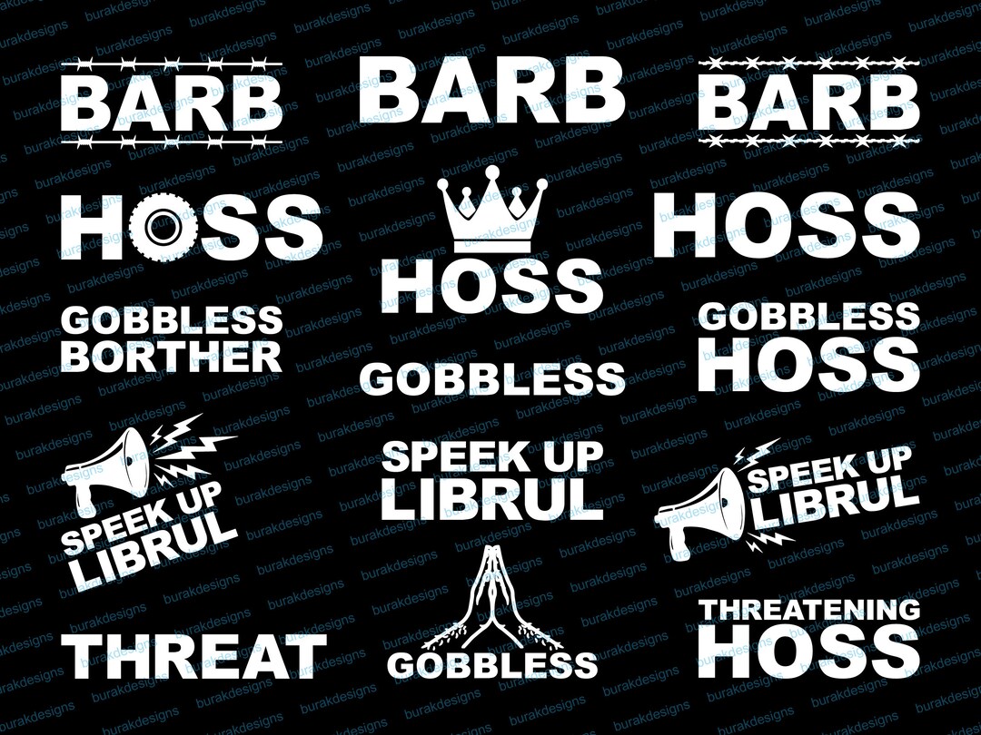 Threatening Hoss Decals - BARB / HOSS / THREAT / Speek up Librul ...