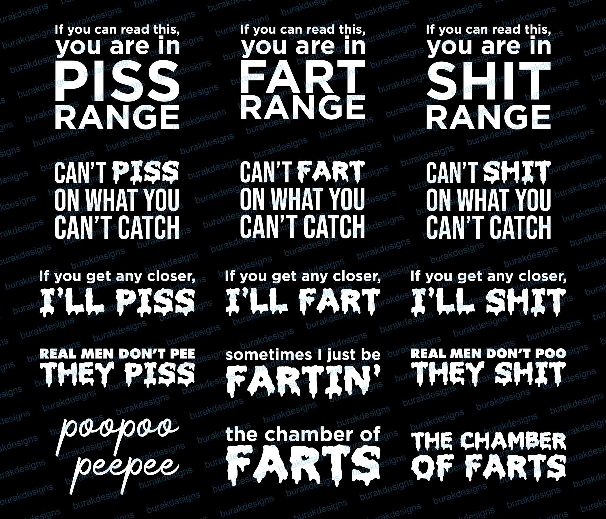 Piss Fart Shit Decals You Are in Piss Range / Can't - Etsy