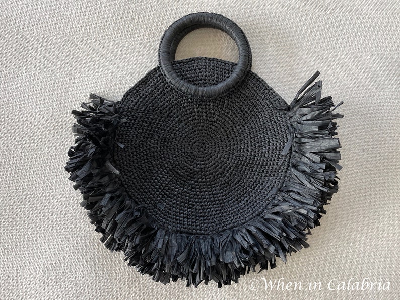 CROCHET PATTERN (PDF) Raffia Bag Pattern 'whiskers New Moon' Summer Bag ...