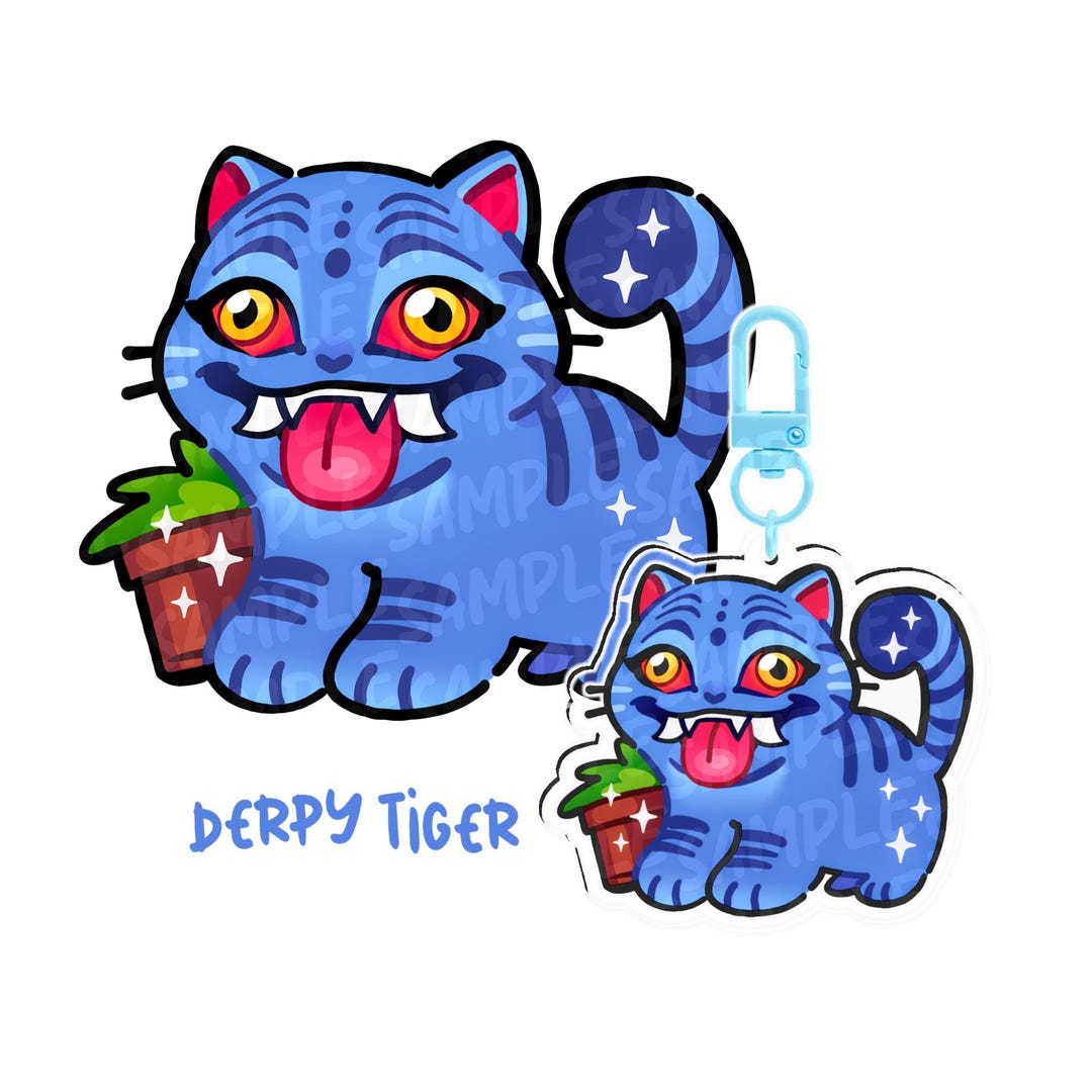 K-pop Demon Hunters, Derpy Tiger Acrylic Charm & Sticker (pre-order ...