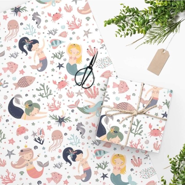 Mermaid Wrapping Paper - Etsy