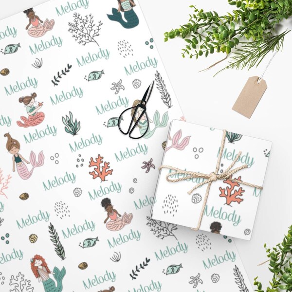 Mermaid Wrapping Paper - Etsy