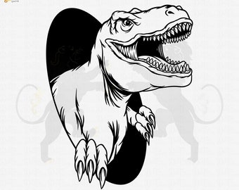 T-rex Svg, Roaring T-rex Vector, Dinosaur Svgtyrannosaurus Rex Svgt Rex ...