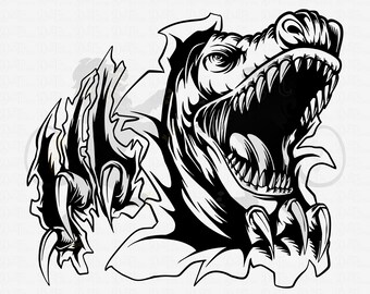 T-rex Svg, Roaring T-rex Vector, Dinosaur Svgtyrannosaurus Rex Svgt Rex ...