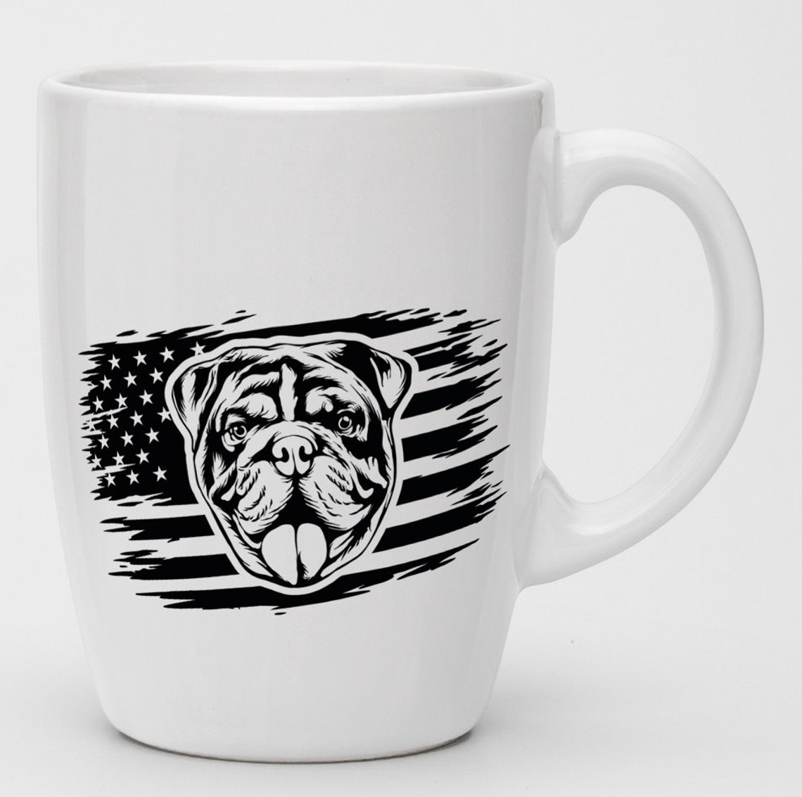 Bulldog With Flag Svg American Bulldog Svg Bulldog Clipart | Etsy