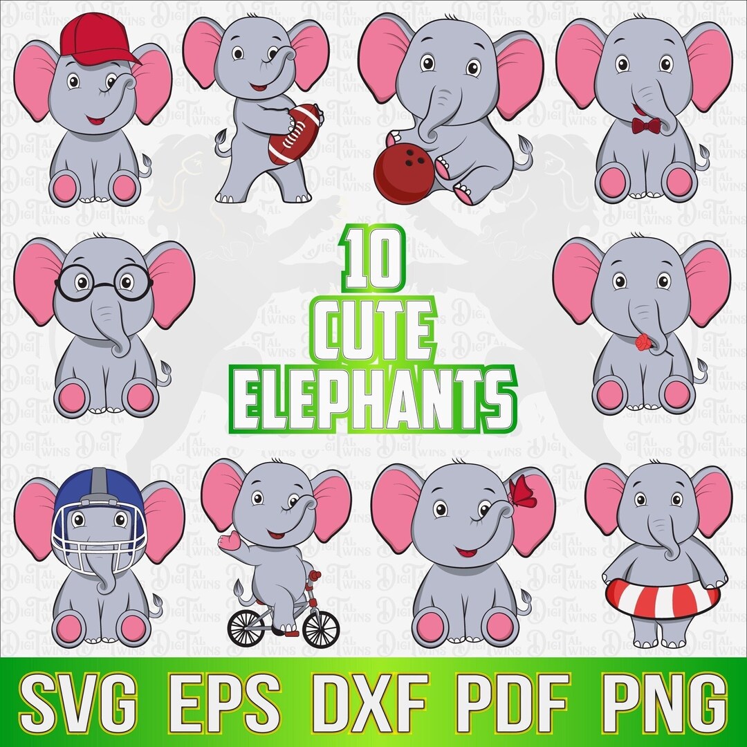 Elephant Svg, Elephant Clipart, Elephant Vector, Elephant Cut File ...