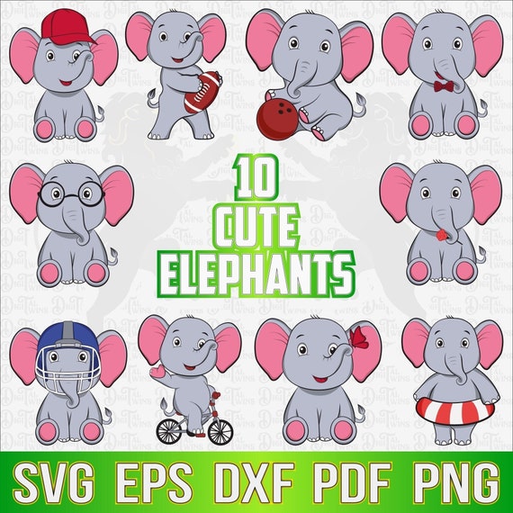 Elephant Svg Elephant Clipart Elephant Vector Elephant Cut - Etsy