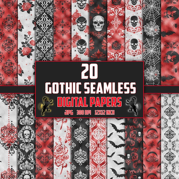 Gothic Digital Paper Gothic Scrapbook Gothic Clipart - Etsy
