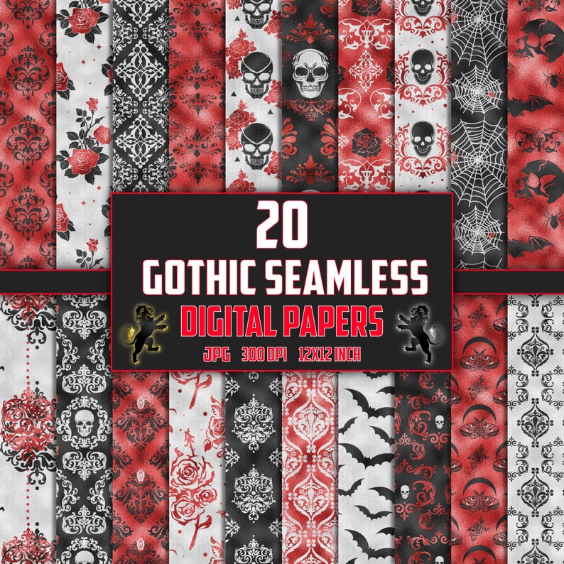 Gothic Digital Paper Gothic Scrapbook Gothic Clipart | Etsy