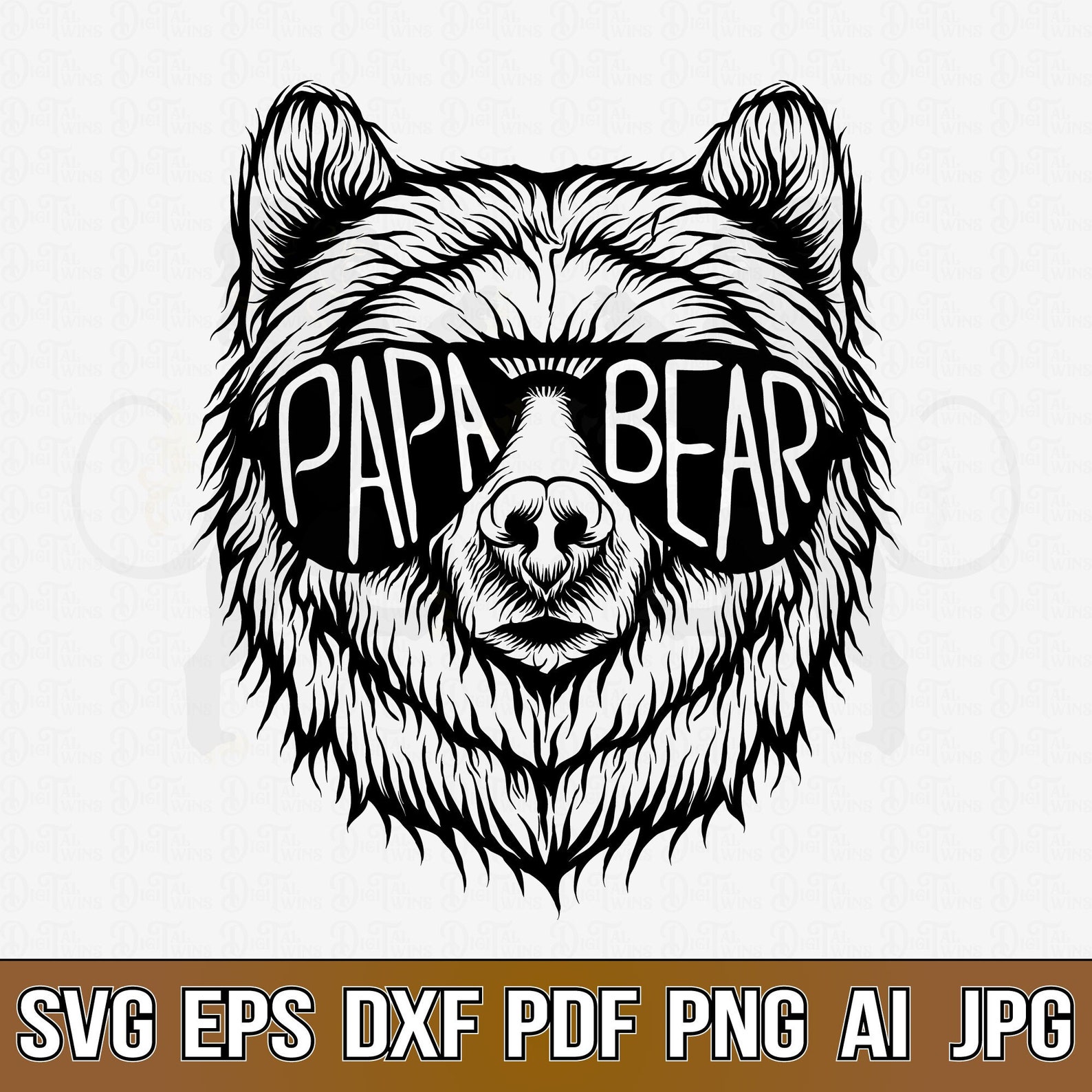Papa Bear Svg Papa Bear Face Svg Bear With Glasses Svg Papa - Etsy