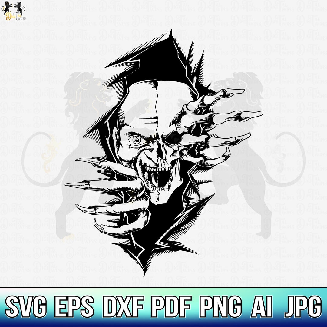 Skull in the Wall SVG, Skull Ripper SVG, Skull SVG, Skull Clipart ...