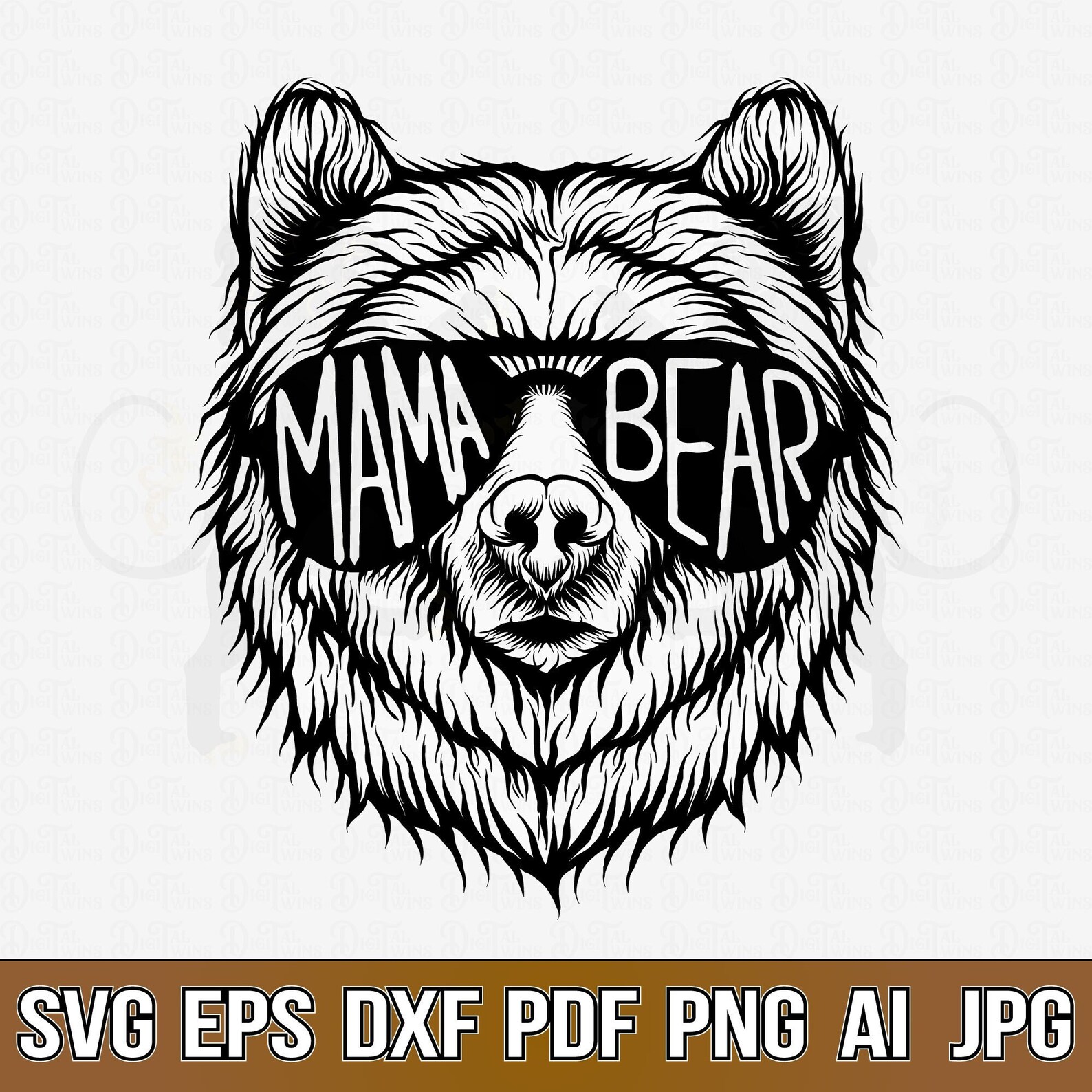 Mama Bear Svg Mama Bear Face Svg Bear With Glasses Svg Mama - Etsy
