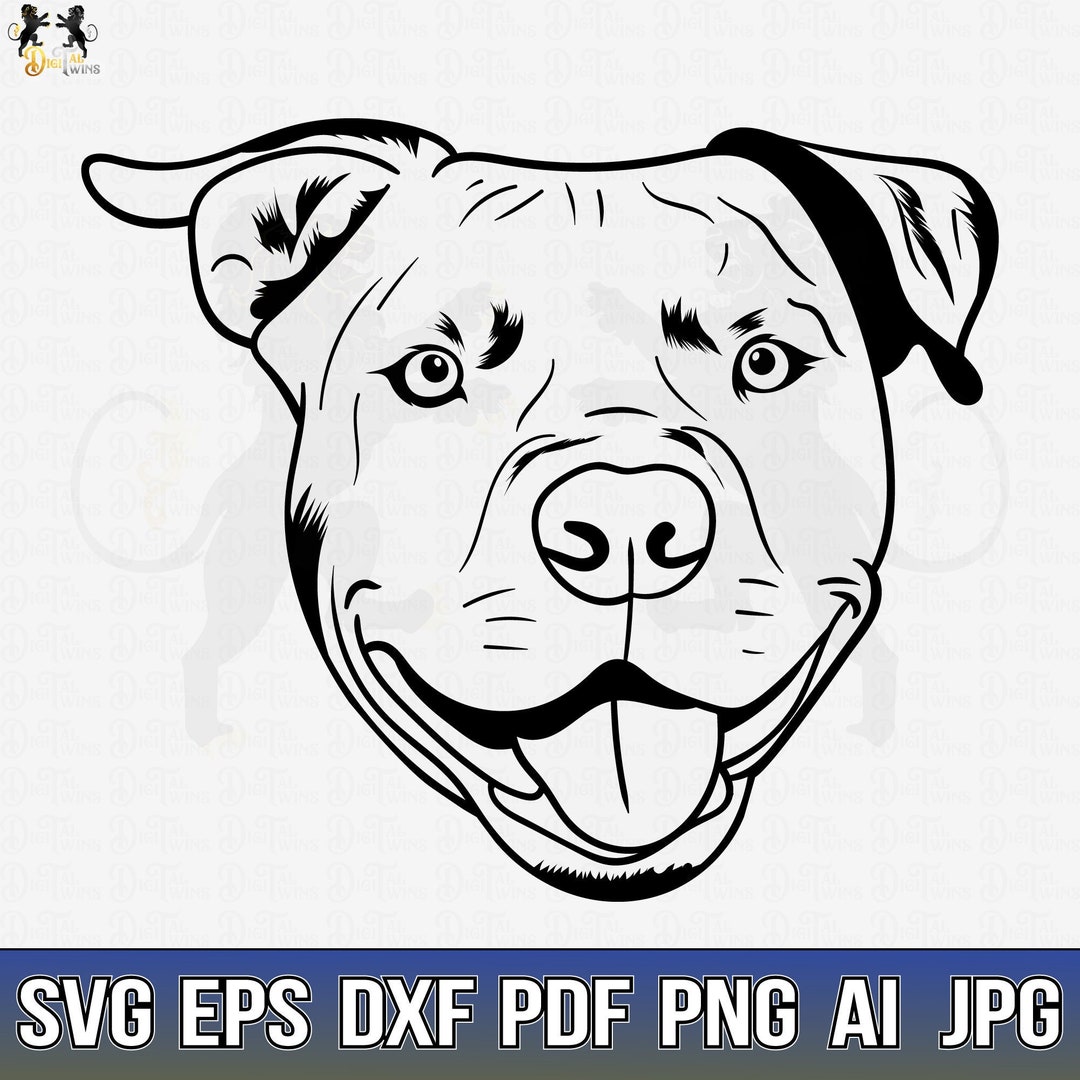 Pitbull Svg, American Pit Bull Svg, Pitbull Clipart, Pitbull Vector ...